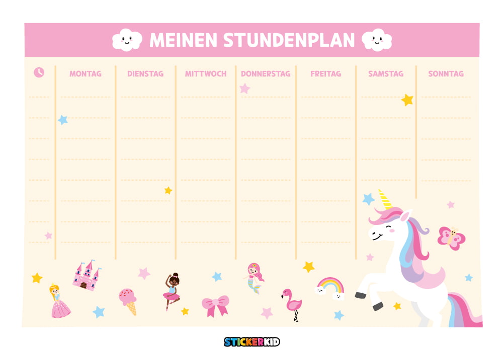 Schulanfang: Stundenplan für Kinder zum Ausdrucken - Blog