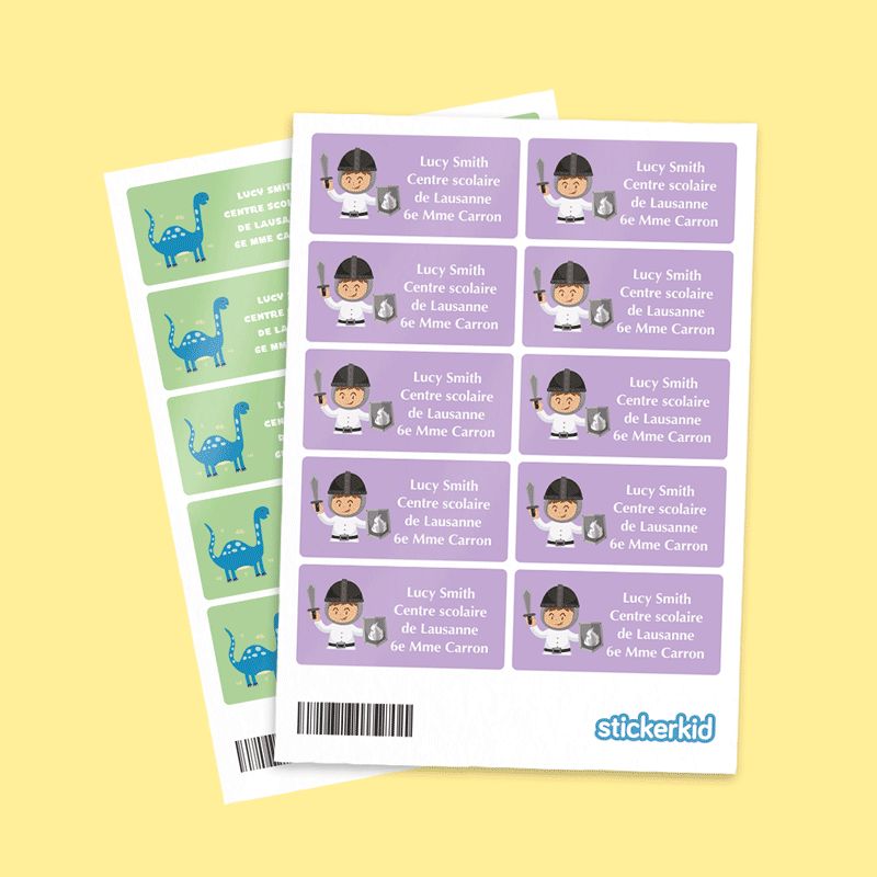 Personalised labels for books and notebooks Stickerkid.ch