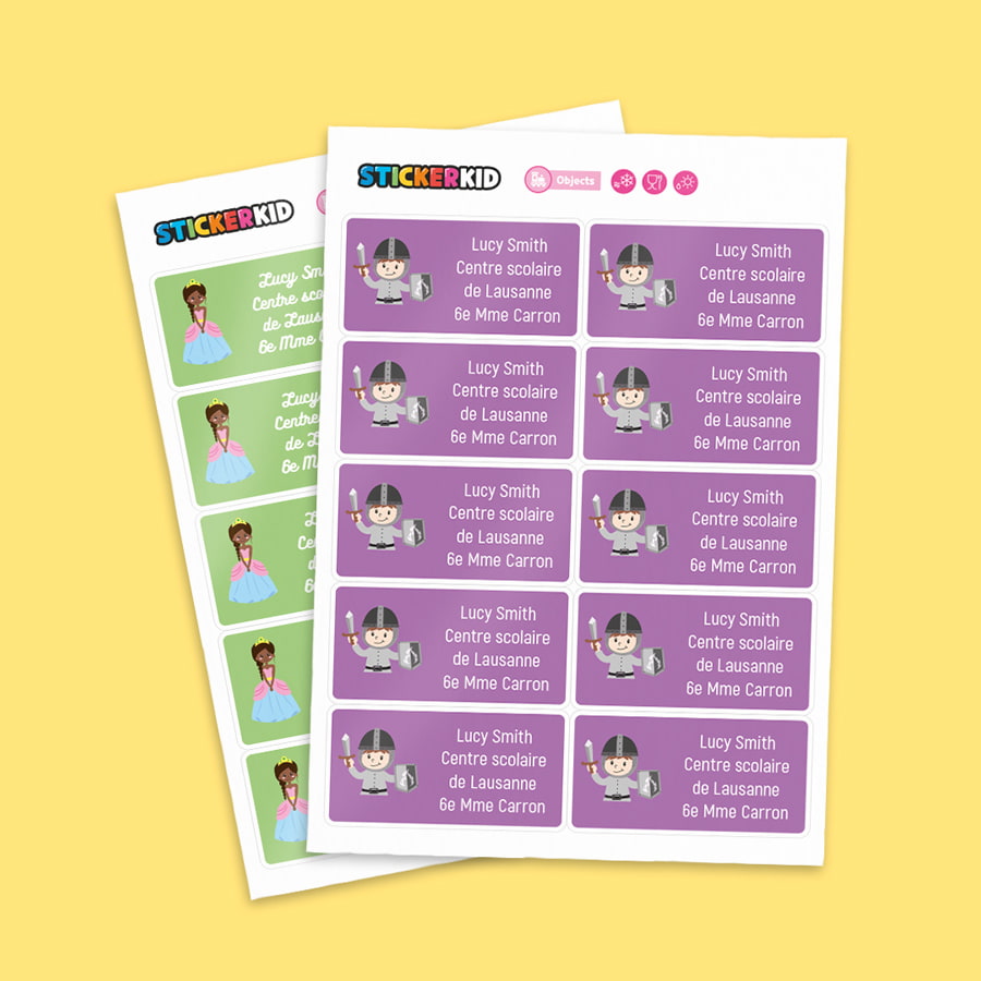 Personalised labels for books and notebooks Stickerkid.ch
