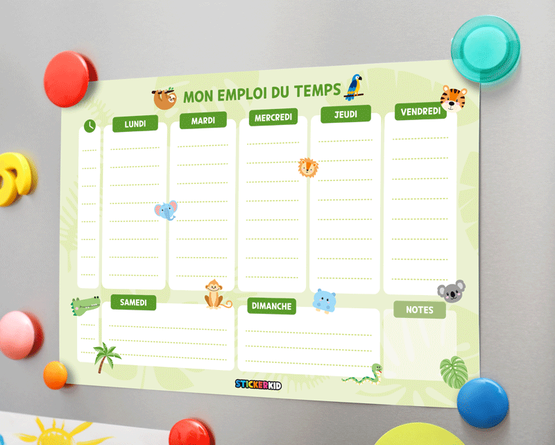 Rentrée des classes: emploi du temps pour enfant à imprimer - Blog